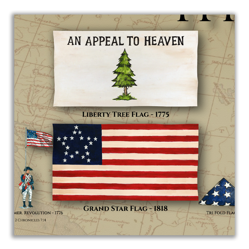 Liberty Tree Flag The Top Flag Shown In Chicago On June 10, 1948 Is